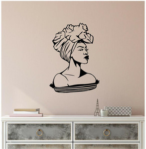 LYOMAN 60 cm Vinyl Wall Decal African Beautiful Fashion Turban Woman ...