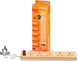 HALONIX XTEND SPIKE GUARD WITH USB 4M 4 Socket Extension Boards Price ...