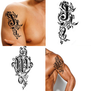 Ordershock JM Name Letter Tattoo Waterproof Boys and Girls Temporary ...