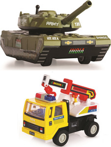 DEALbindaas Combo of Crain & Battle Tank Pull Back Die-Cast Door ...