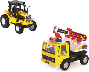 DEALbindaas Combo of Crain & Tractor Pull Back Die-Cast Door Opening ...