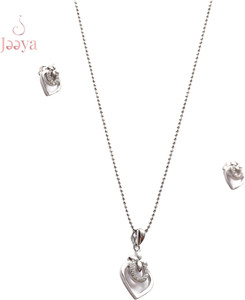 jeeya Sterling Silver Rhodium Silver Jewellery Set Price in India - Buy ...