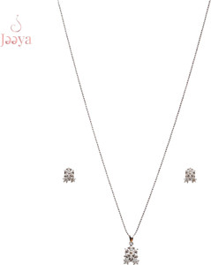 jeeya Sterling Silver Rhodium Silver Jewellery Set Price in India - Buy ...