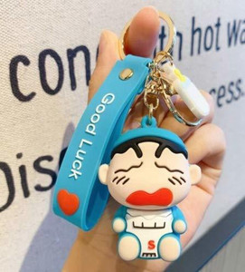 KYOP Shinchan Funny Crying Keychain with Strap Charm & Hook Multi Color ...
