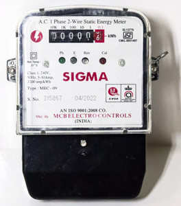 Smuf Sigma Single Phase 1 Year Warranty Electric Submeter Metal ...