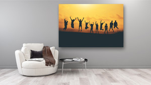 JORAS group-people-jumping-mountain-Vinayl Digital Reprint 19 inch x 29 ...