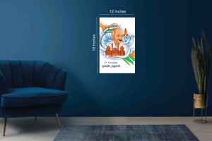 Mahatma Gandhi Sticker Poster|Interior Decor|Famous Personality Wall ...