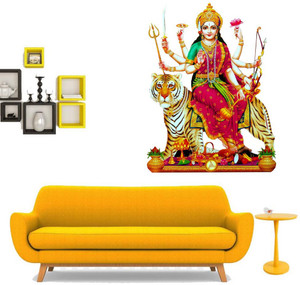 SRD 88.9 cm 35” x 24” Maa Durga wall Sticker for white wall Office Home ...