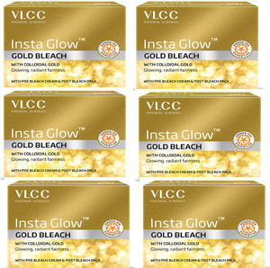 VLCC Insta Glow Gold Bleach 60g [ Pack Of 6 ] 360g - Price in India ...