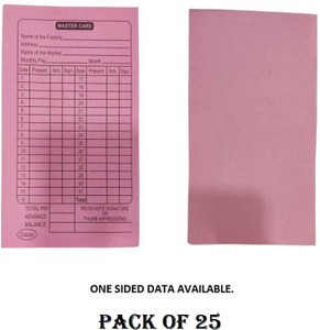 Flipkart.com | JSMSH Paper Attendance Card for Daily Payroll Wages ...