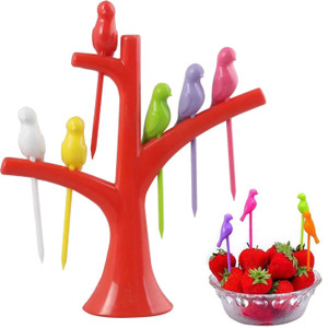 Tech Bazaar Attractive Bird Shape Fork Set with Tree Stand for Kitchen ...