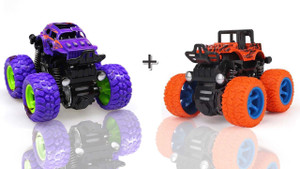 SAFESEED Monster Cars Push & go Friction Powered Trucks 4 Wheel Drive ...