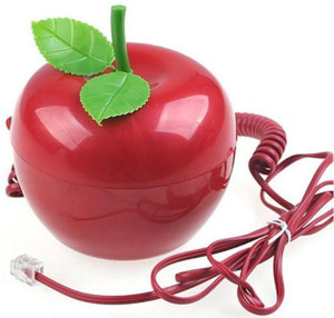 Tootpado Apple Shape Wired Telephone with Led Eyes Corded Landline ...