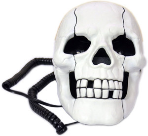 Tootpado Skeleton Skull Shape Wired Telephone with Led Eyes Corded ...