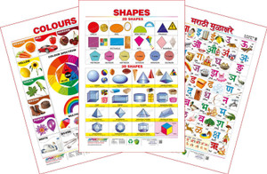 Spectrum Set of 3 Educational Wall Charts (Colours, Shapes & Marathi ...