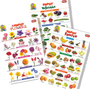 Mind Wealth Krazy Combo Charts Set 12 (Fruits, Flowers & Vegetables ...