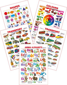 Spectrum Set of 5 Educational Wall Charts (Animal Alphabets, Colours ...