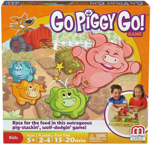 mattel GAMES Piggy Back Stack Game Party & Fun Board Game - Piggy Back ...