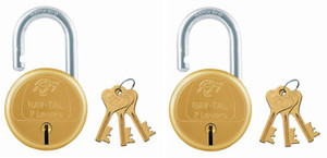 Godrej NAVTAL BRASS LOCK 7 LEVERS (4 KEYS) PACK OF 2 Padlock - Buy ...
