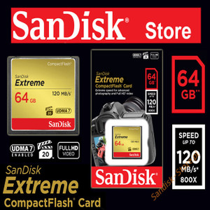 SanDisk SDK EXTREME CF 120MBPS 64GB Extreme 64 GB Compact Flash Class ...