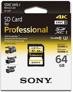 SONY Professional 64 GB Memory Stick Class 10 95 MB/s Memory Card ...