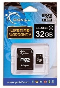 G Skills Micro SDHC 32GB Class 6 32 GB MicroSDHC Class 6 Memory Card ...