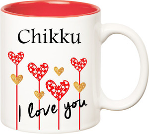 HUPPME I Love You Chikku Inner Red (350 ml) Ceramic Coffee Mug Price in ...