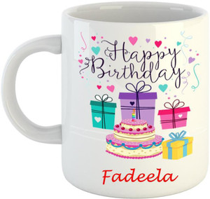 Dream Web Happy Birthday Fadeela Ceramic Coffee Mug Price in India ...