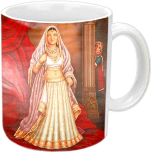 Raj Laxmi Preety Rajasthani Lady White Ceramic Coffee Mug Price in ...
