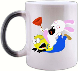 Muggies Magic Raving Rabbids VS Minion 11 Oz BRH Ceramic Coffee Mug ...