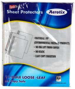 HANDSON SHEET PROTECTORS AEROTIX™ 11-HOLE LOOSE LEAF A4 COPY SAFE(OT ...
