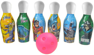 BATMAN Bowling Set - 6 Bowling Pins & 1 Bowling Ball - Bowling Set - 6 ...