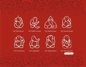 PrintSpeaks Ashtavinayak 24X30 inch Canvas 30 inch x 24 inch Painting ...