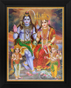 Shiva / Shankar Parvati Ganesha Kartikeya Poster Paper Print - Art ...