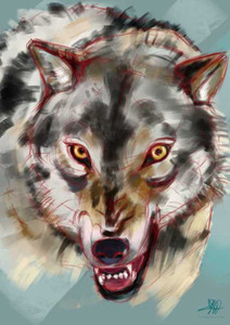 Angry Wolf Artwork | Artist: Parakram Elisha Ram Photographic Paper ...