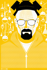 Breaking Bad - Walter White - Yellow Background Paper Print - TV Series ...