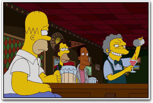 Bart from the Simpsons having Beer Paper Print - Animation & Cartoons ...