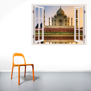 Decor Wall Medium Taj Mahal Window Illusion 3D Poster - Places posters ...
