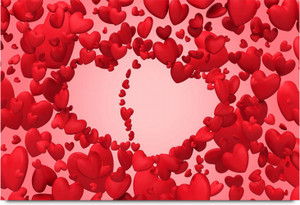 3D Red Hearts Paper Print - Decorative posters in India - Buy art, film ...