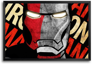ShopMantra Iron Man Typography Mask Laminated Frame Poster Paper Print ...
