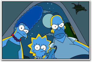 The Simpsons family angry in dark Paper Print - Animation & Cartoons ...