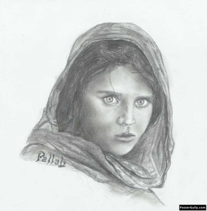 Afghan Girl | Sketch Artwork | Artist: Pallab Bhowmik Photographic ...