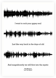 Van Morisson "Into The Mystic" Lyrics Quotes Paper Print - Music ...