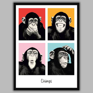Four Chimps Poster Photographic Paper - Abstract, Animals, Animation ...