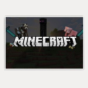 Minecraft Dual Diamond Swords (18x12) Paper Print - Abstract posters in ...