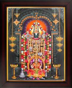 Lord Venkateswara / Tirupati Balaji with Laxmi Poster Paper Print - Art ...