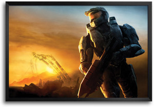 Halo Gamer Character Laminated Framed Paper Print - Art & Paintings ...