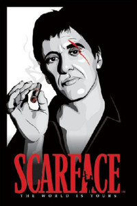 Scarface - The world is yours comic outline Photographic Paper - Movies ...