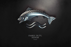 House Tully Sigil - Family, Duty, Honor Paper Print - TV Series posters ...
