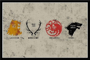 Eureka Designs Game Of Thrones 4 Main Clans Wood Paper Print Paper ...